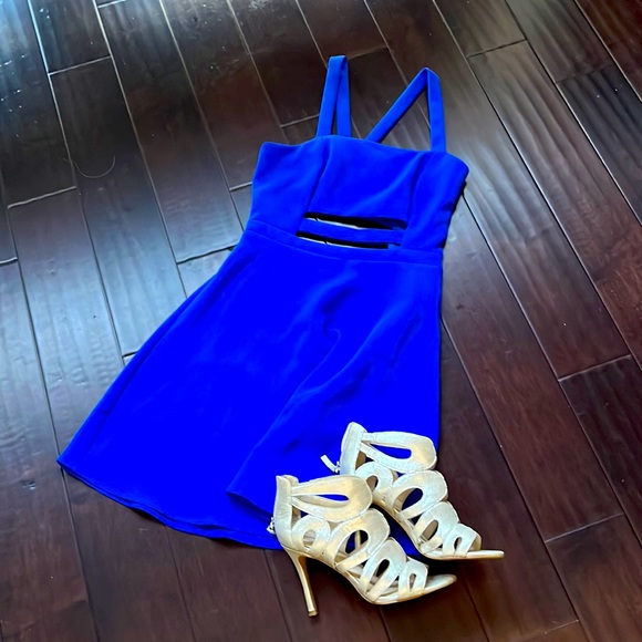 Express | Dresses | Royal Blue Party Dress With Cutouts At Midriff ...